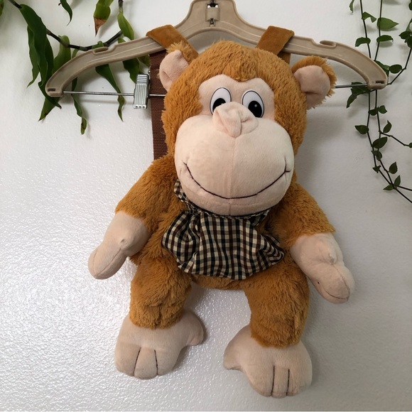 Accessories | Soft Toy Backpack Cartoons Plush Monkey | Poshmark